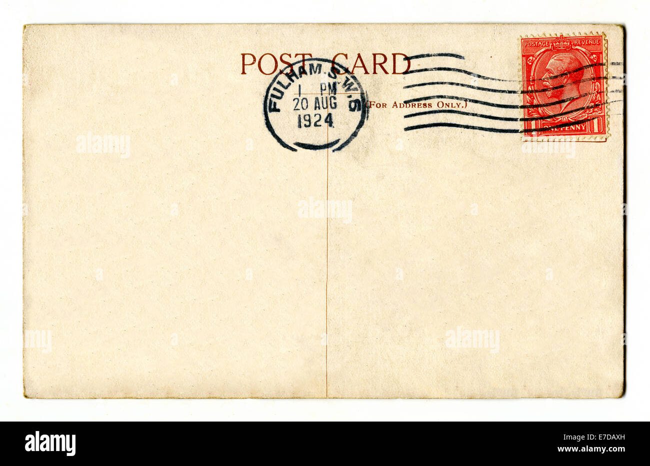 A vintage postcard over a plain white background Stock Photo - Alamy