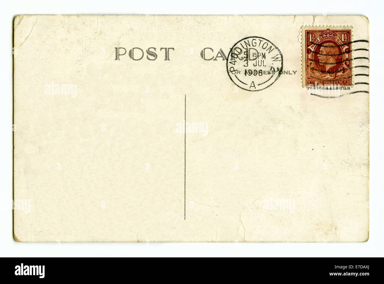 A vintage postcard over a plain white background Stock Photo - Alamy