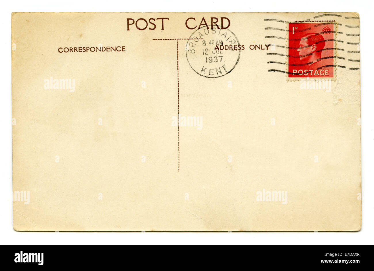A vintage postcard over a plain white background Stock Photo - Alamy