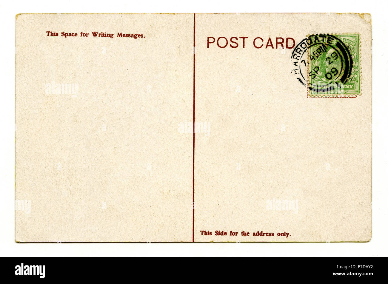 A vintage postcard over a plain white background Stock Photo - Alamy
