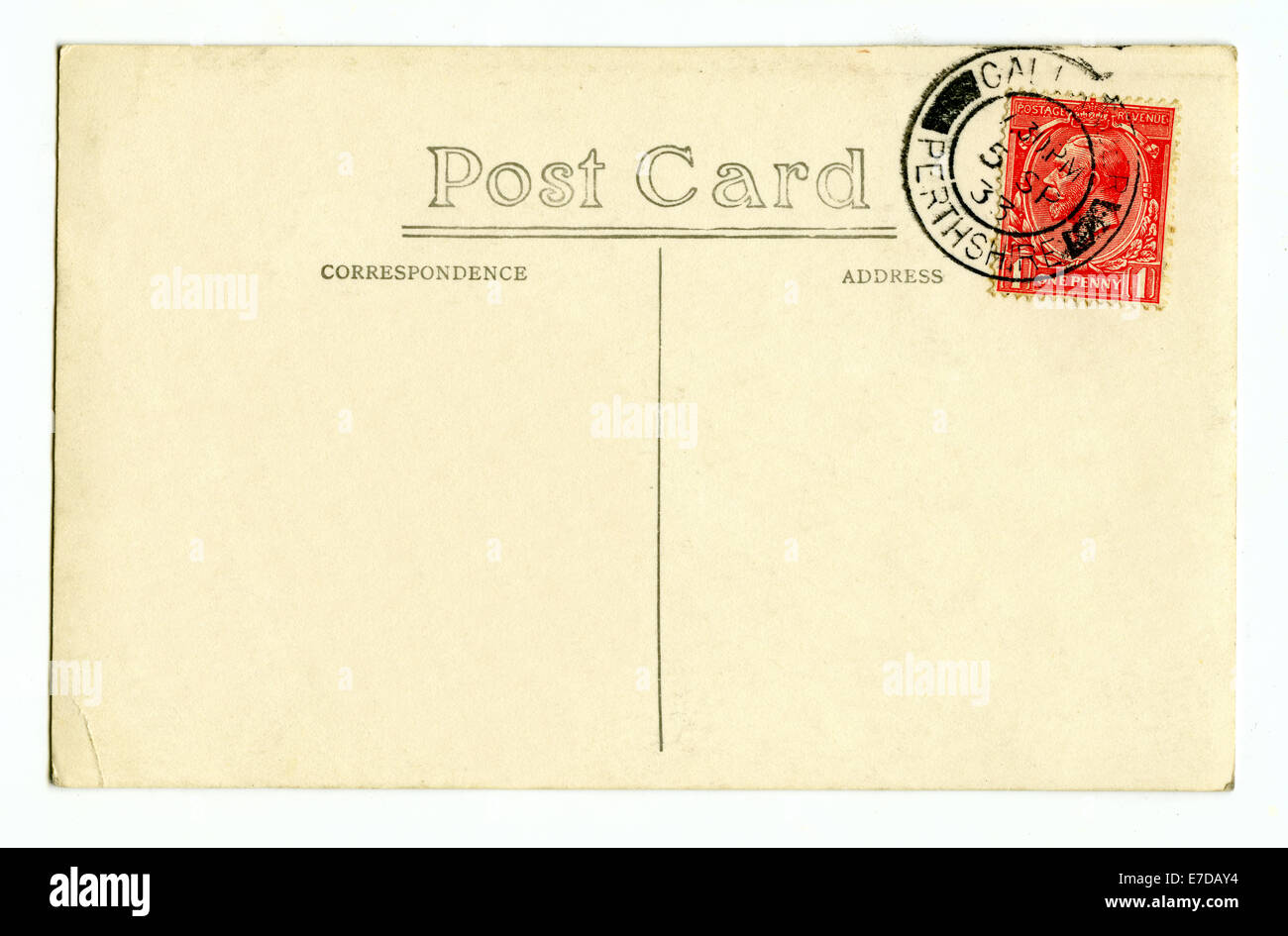 A vintage postcard over a plain white background Stock Photo - Alamy