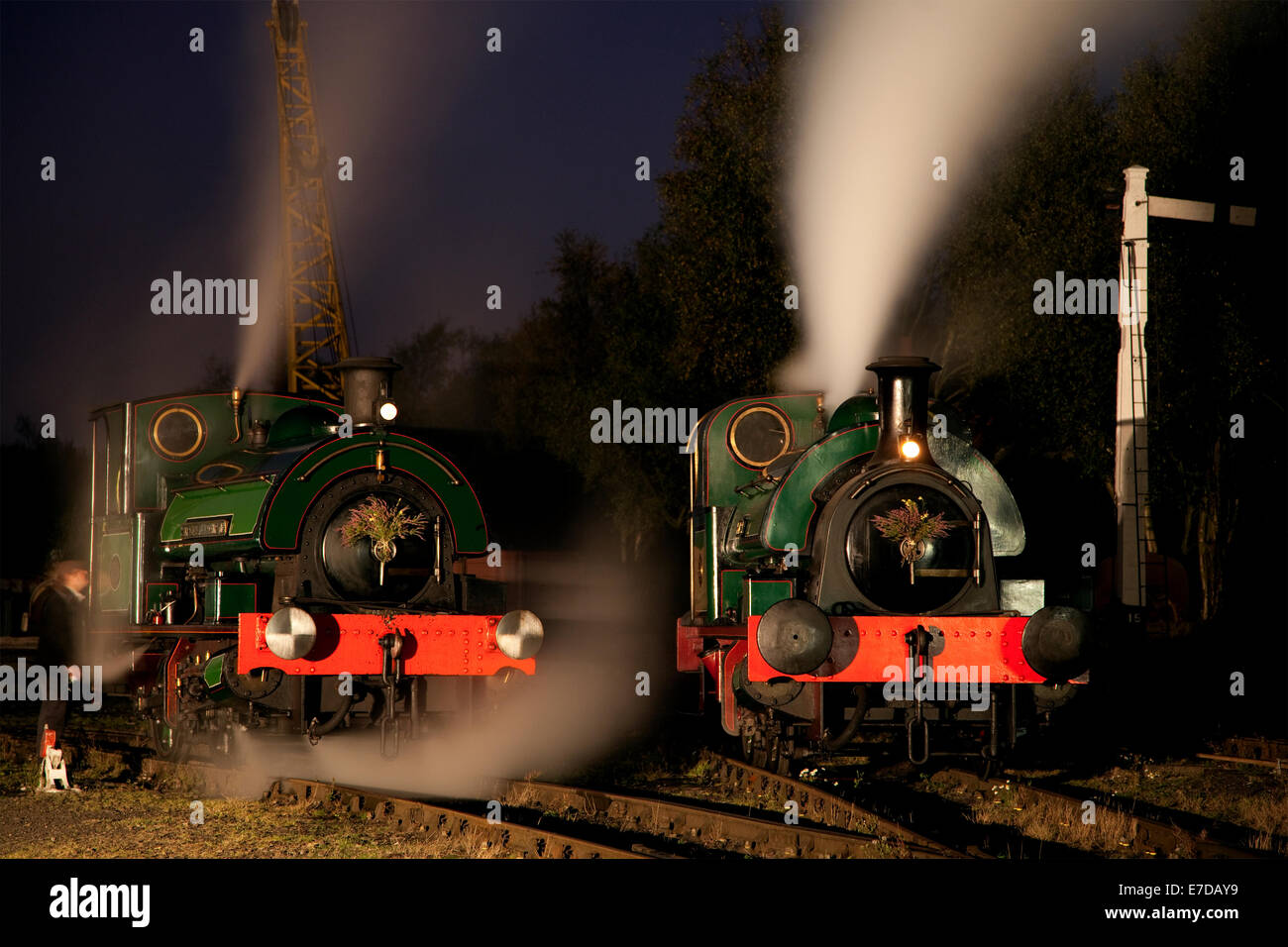 Steam engines at the engine shed at Tanfield Railway near Gateshead in ...