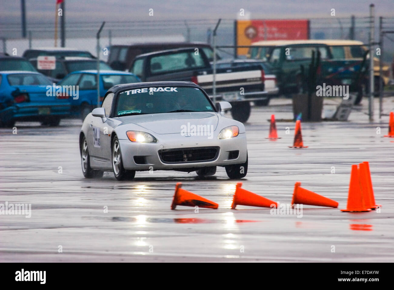 A 2002 Honda S-2000 Convertible in an autocross race at a regional ...