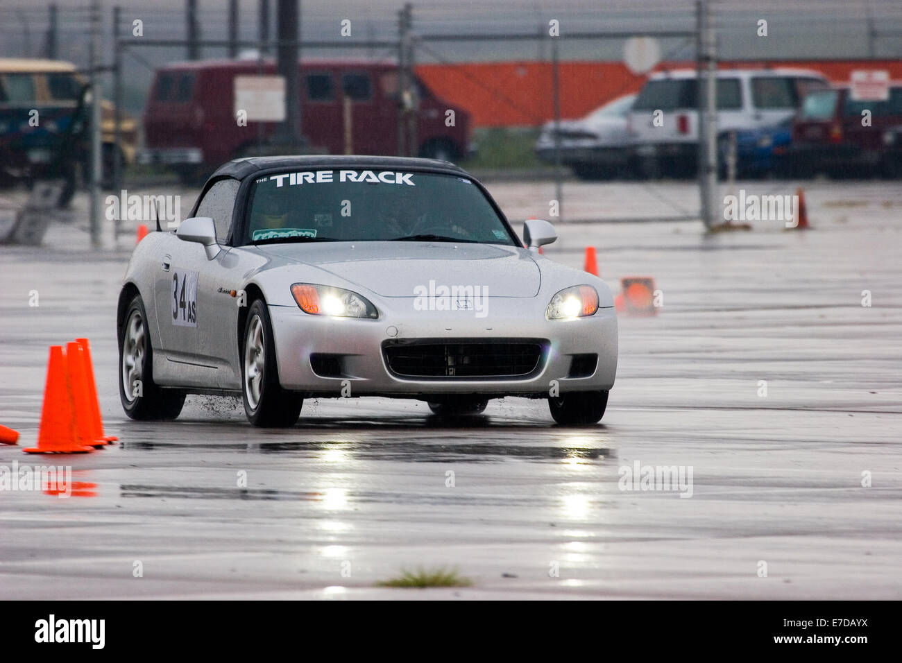 A 2002 Honda S-2000 Convertible in an autocross race at a regional ...