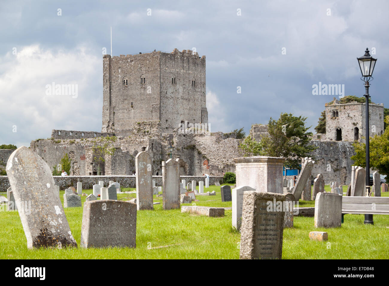Graves in the grounds of St mary's church within the walls of ...