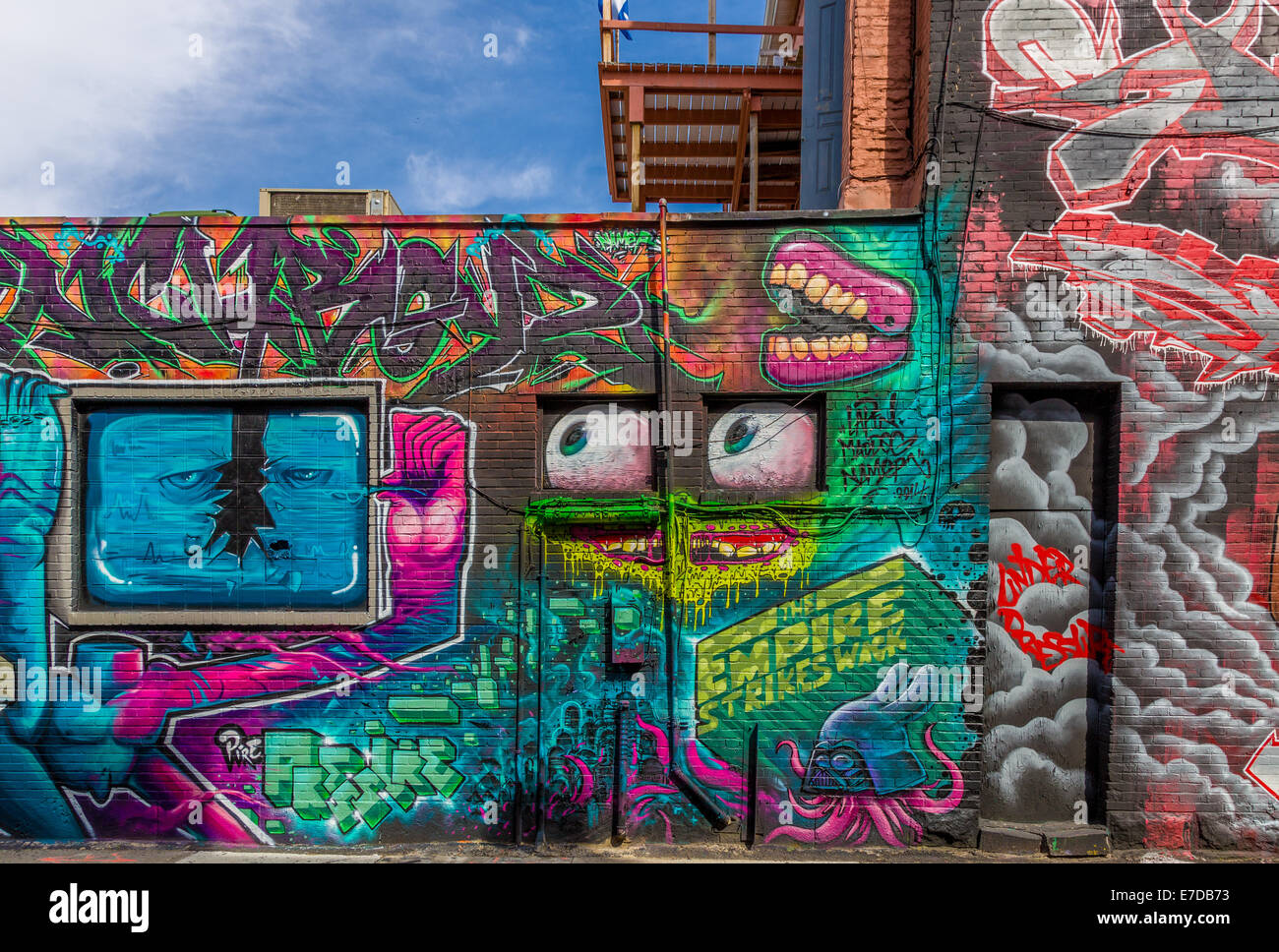 Montreal street art graffiti. Graffiti are writing or drawings that ...