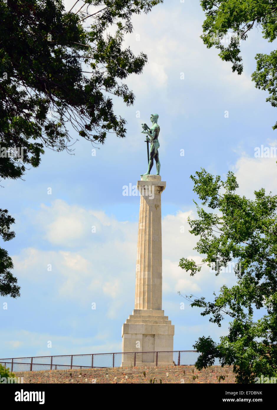 Victory monument at Kalemegdan fortress in Belgrade Serbia Stock Photo ...