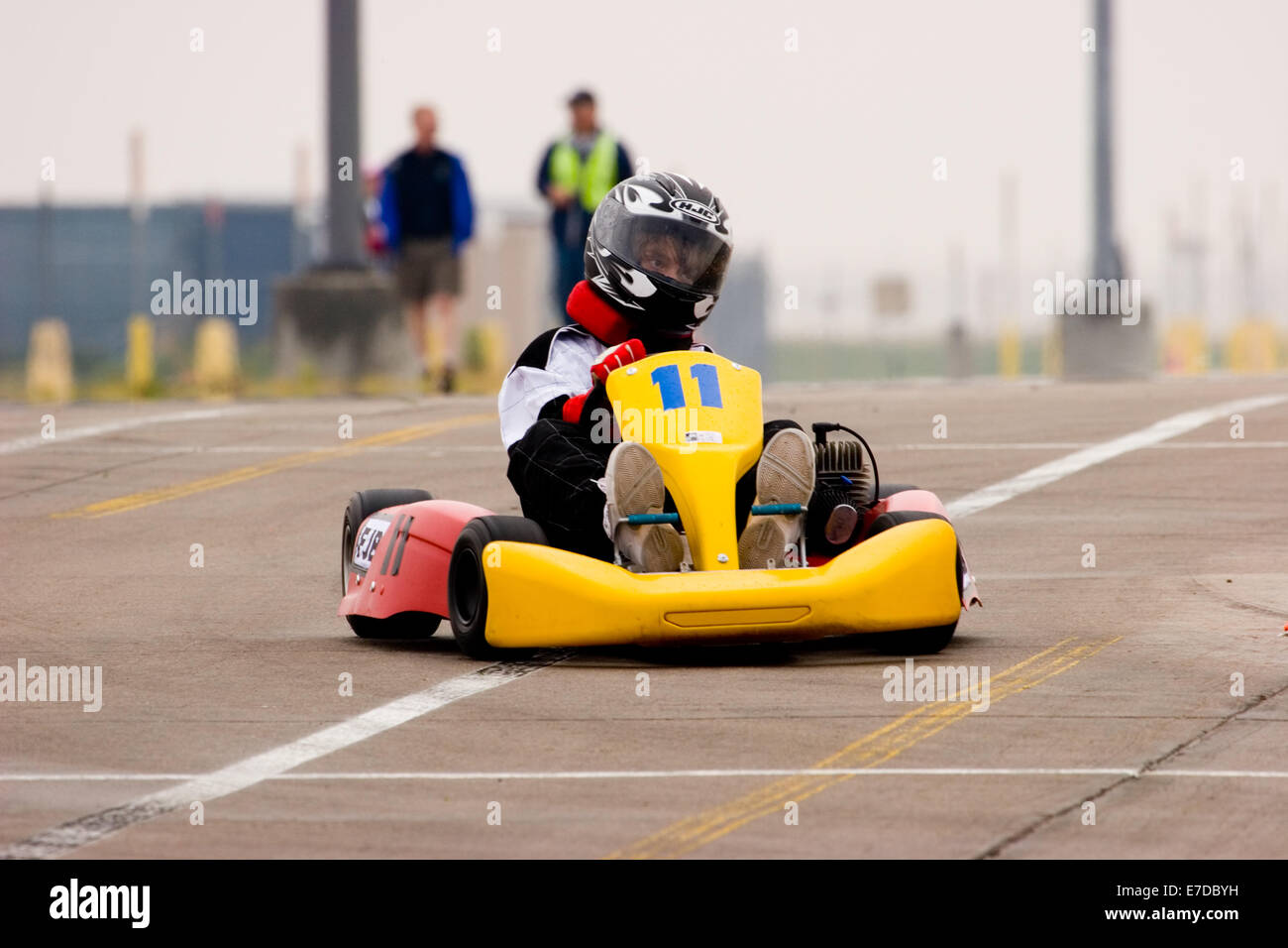 A 1997 Yellow Renspeed Go Kart in an autocross race at a regional ...