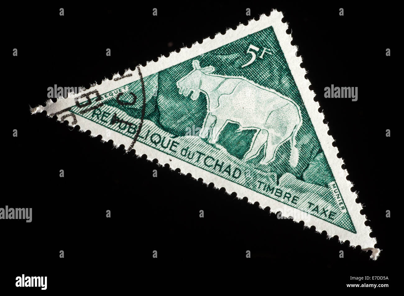 Triangular Postage stamp from Chad Stock Photo - Alamy