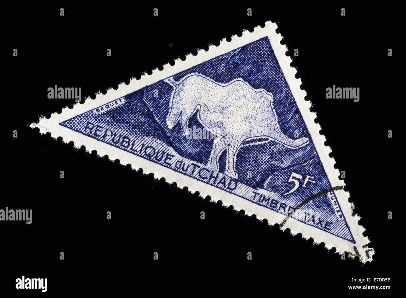 Triangular Postage stamp from Chad Stock Photo - Alamy