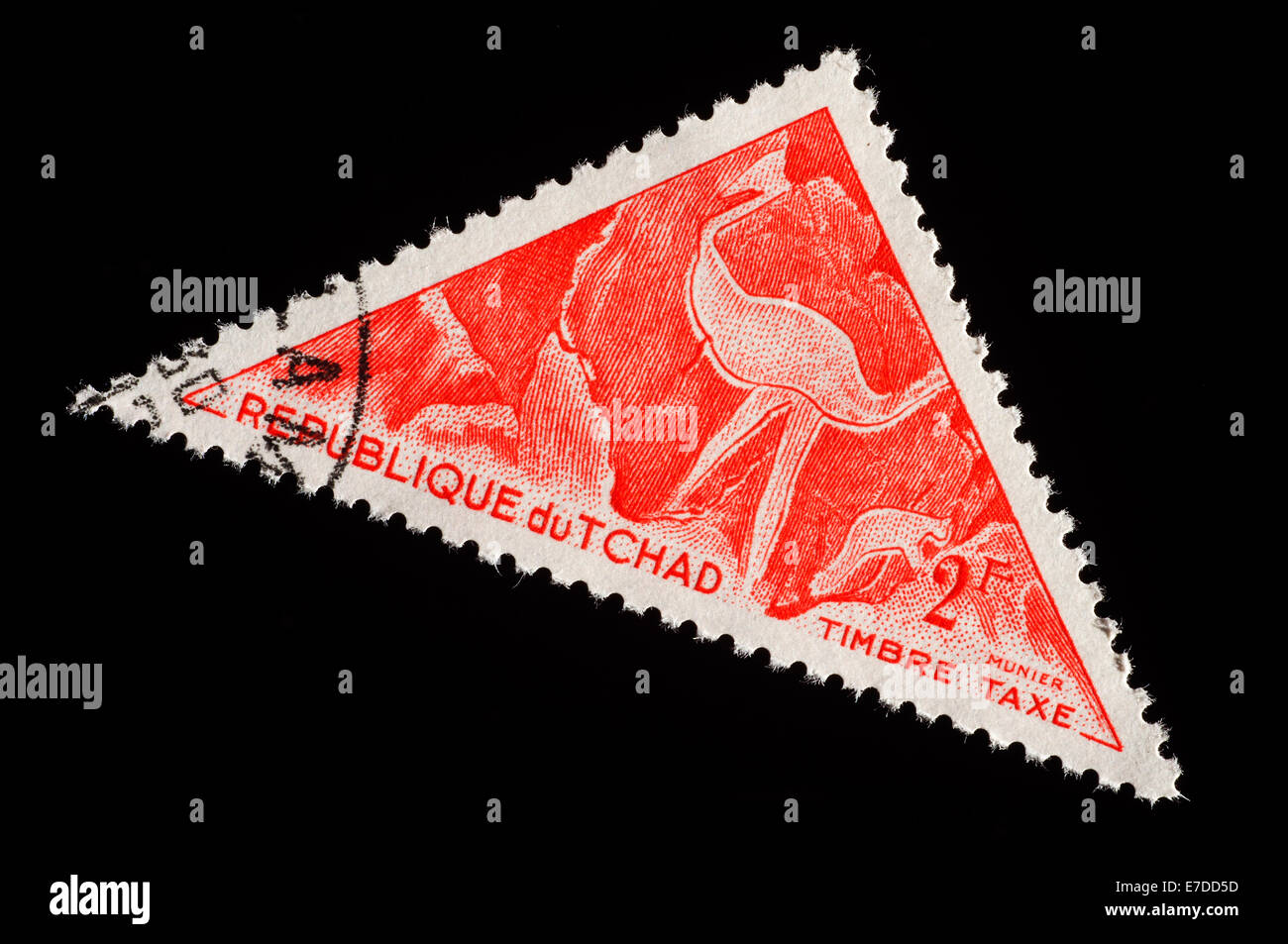 Triangular Postage stamp from Chad Stock Photo - Alamy