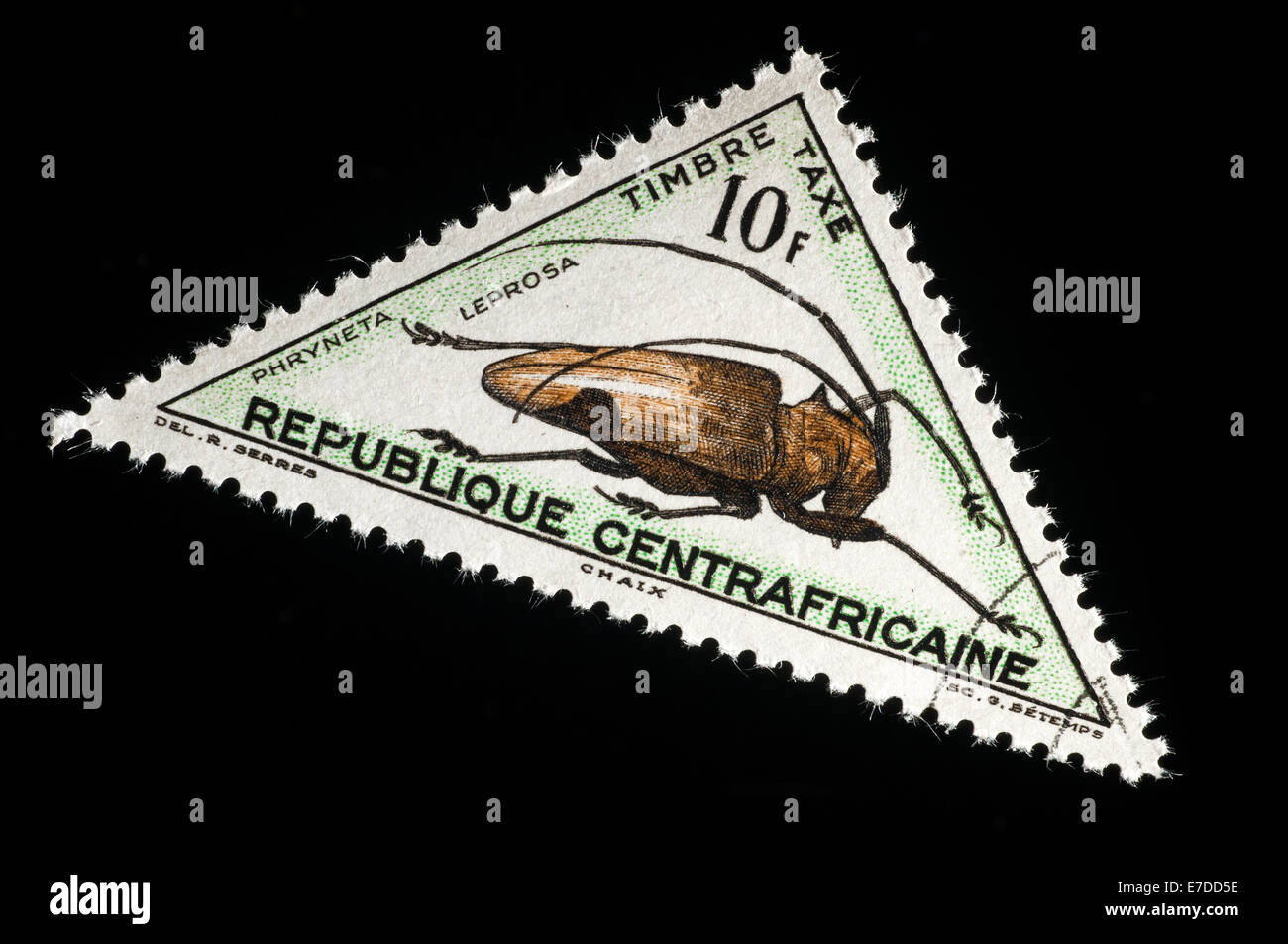 Triangular Postage stamp from Central African Republic Stock Photo - Alamy