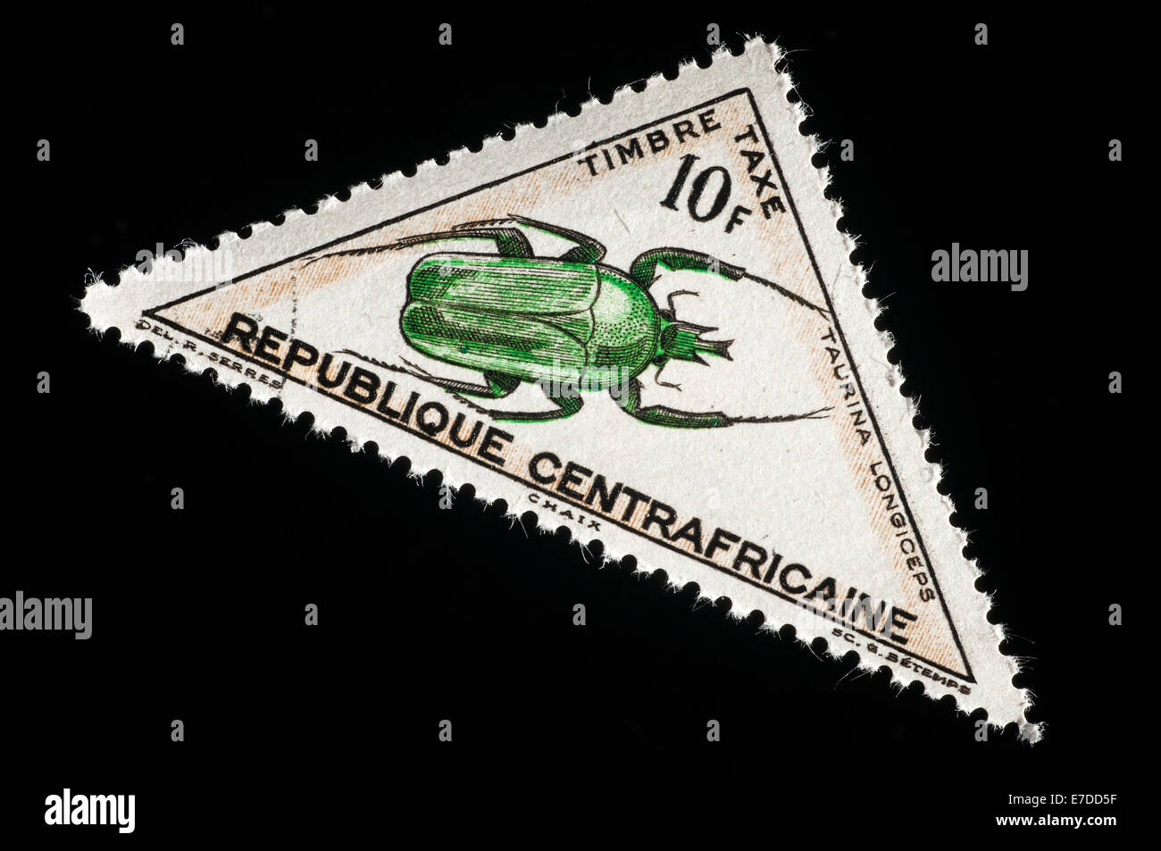 Triangular Postage stamp from Central African Republic Stock Photo - Alamy