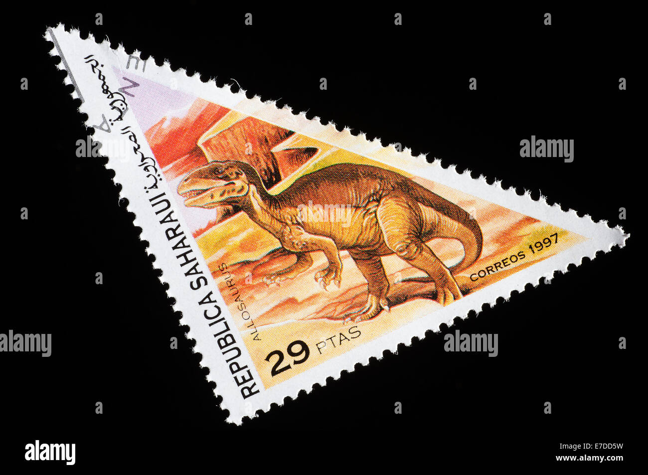 Triangular Postage stamp from Western Saharawi Stock Photo - Alamy