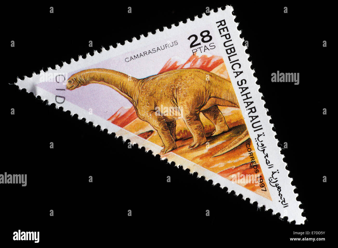 Triangular Postage stamp from Western Saharawi Stock Photo - Alamy