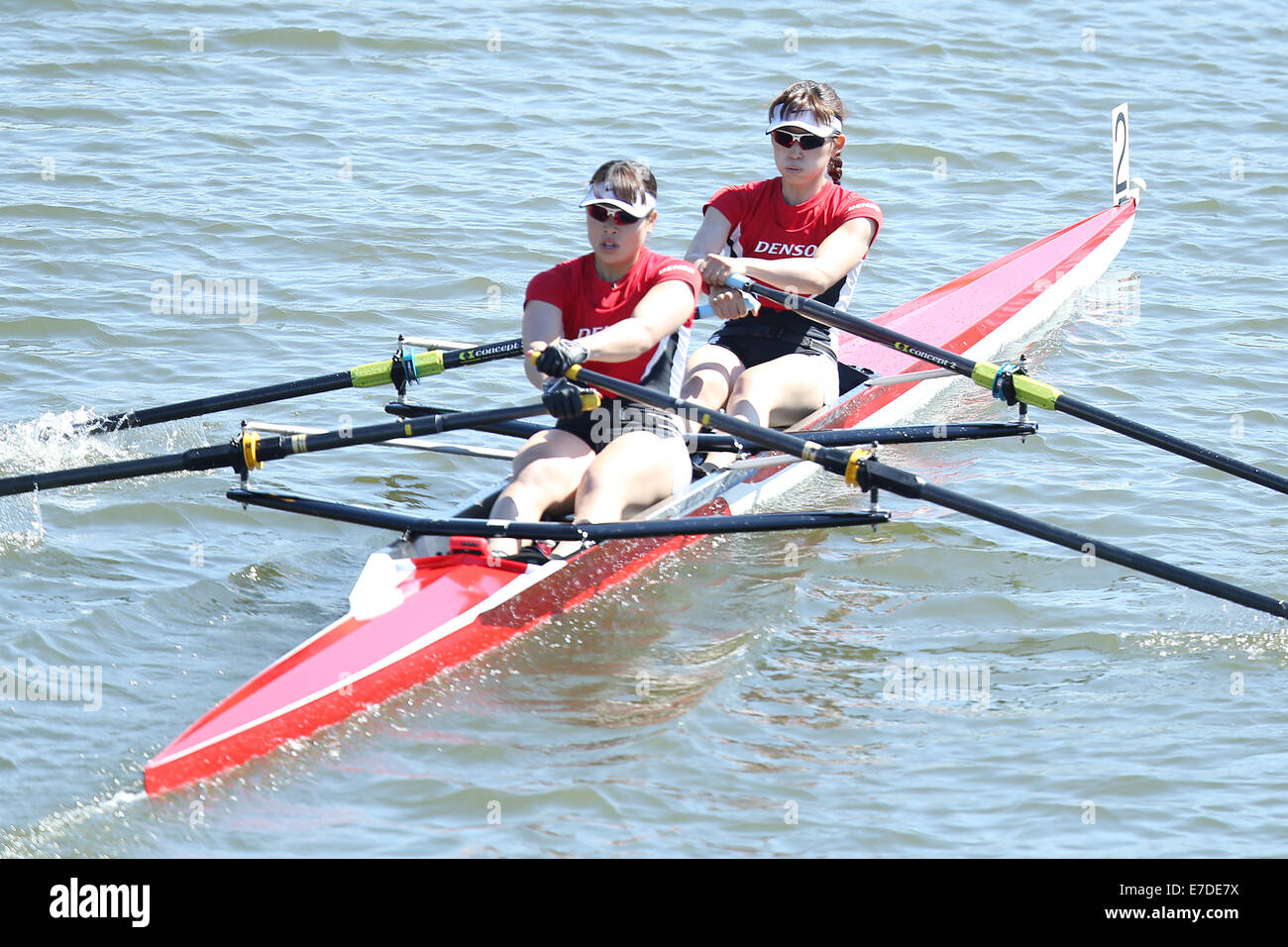 the Toda Olympic Rowing Course, Saitama, Japan. 14th Sep, 2014. (L-R ...