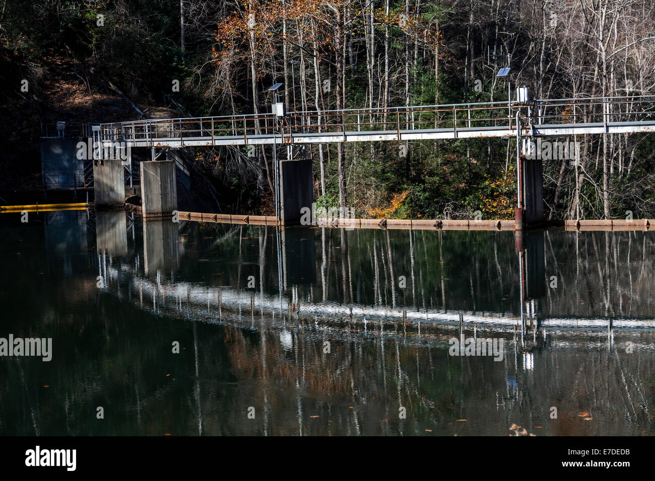 Tuckasegee Lake and dam in the West Fork Tuckasegee River along scenic ...