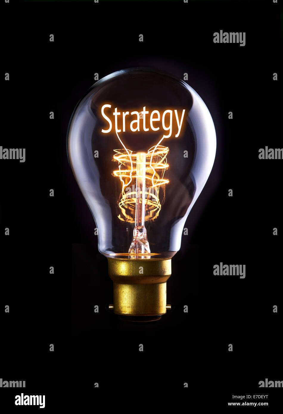 Strategy concept in a filament lightbulb Stock Photo - Alamy