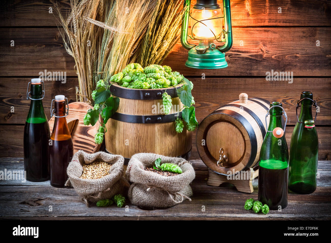 Homemade brewing beer in the cellar Stock Photo - Alamy