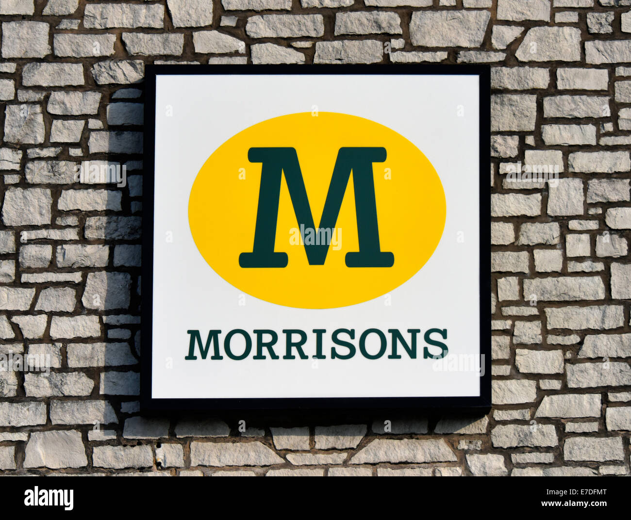 Morrisons Supermarket logo, The Old Show Ground, Kendal, Cumbria ...
