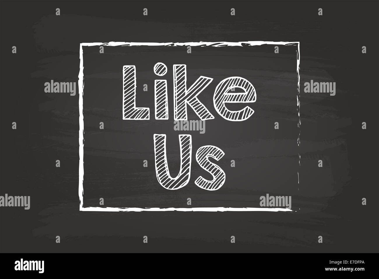 Like Us Box Chalk Sign On Blackboard Stock Photo - Alamy
