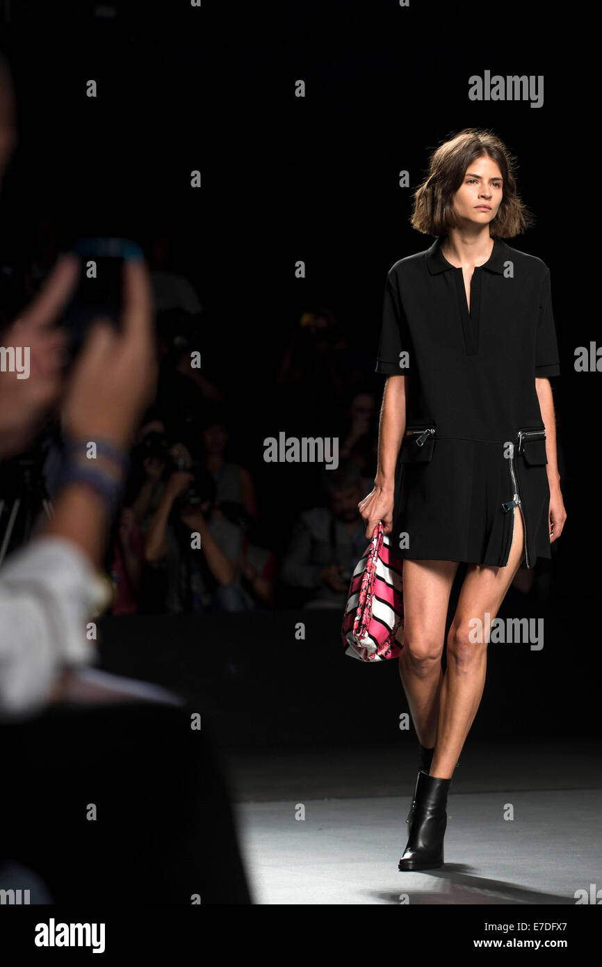 Madrid, Spain. 14th Sep, 2014. Models pose at the Juan Vidal Fashion ...