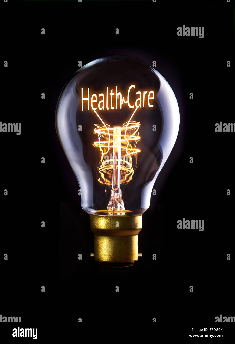 Good Healthcare concept in a filament lightbulb Stock Photo - Alamy