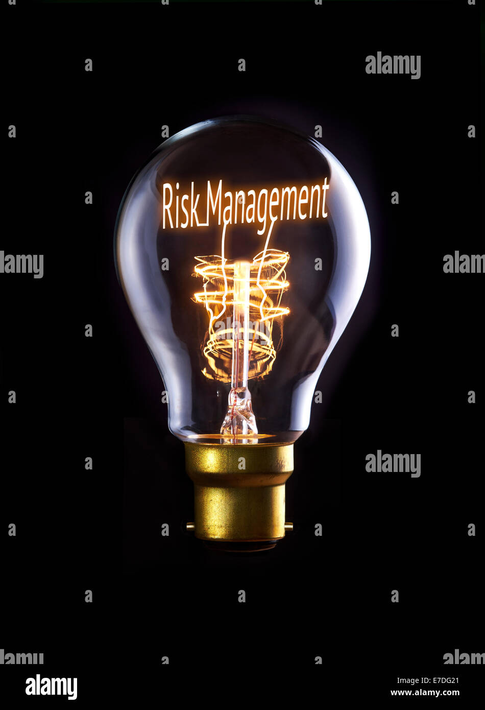 Risk Management concept in a filament lightbulb Stock Photo - Alamy