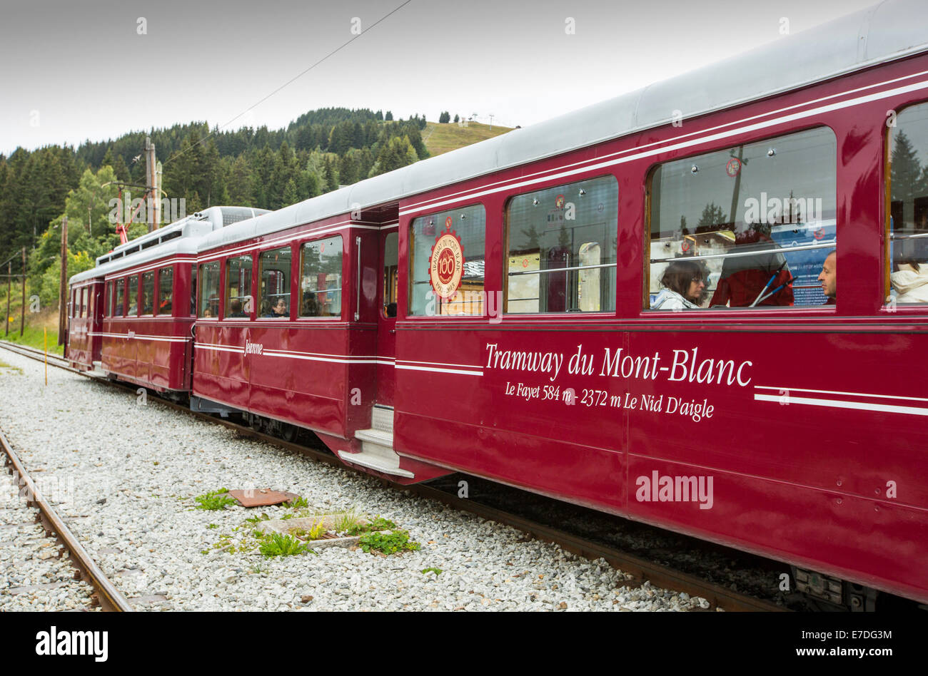 The Tramway Du Mont Blanc, on the Col de Voza above Les Houches in ...