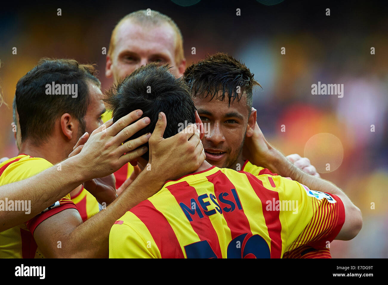 Neymar da Silva Jr (FC Barcelona) celebrates after scoring, during La ...