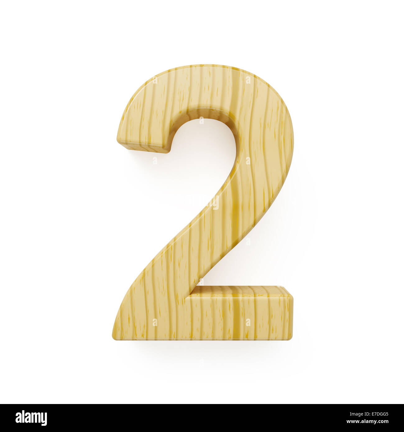 3d Render Of Wood Digit Two Symbol 2 Isolated On White Background