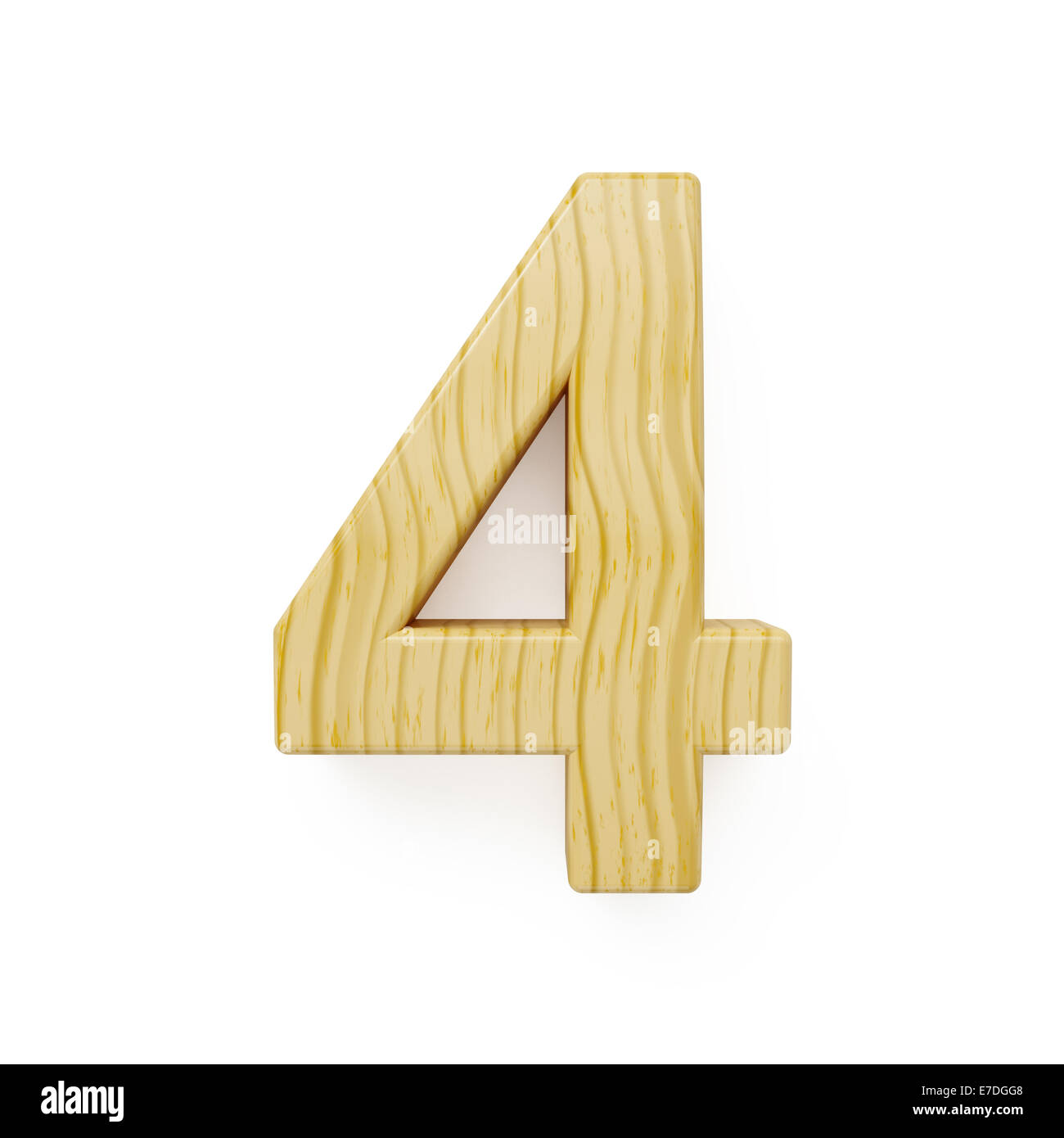 3d render of wood digit four symbol - 4. Isolated on white background ...