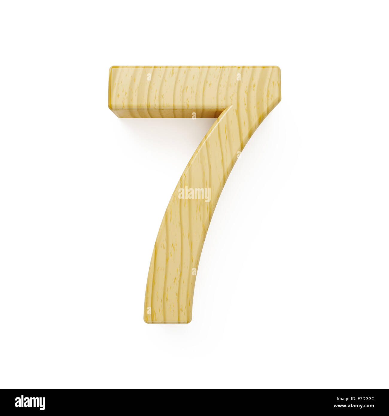 3d render of wood digit seven symbol - 7. Isolated on white background ...