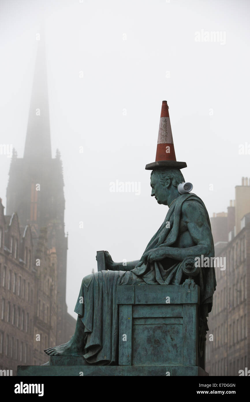 Statue of David Hume by Alexander Stoddart on the Royal Mile in ...