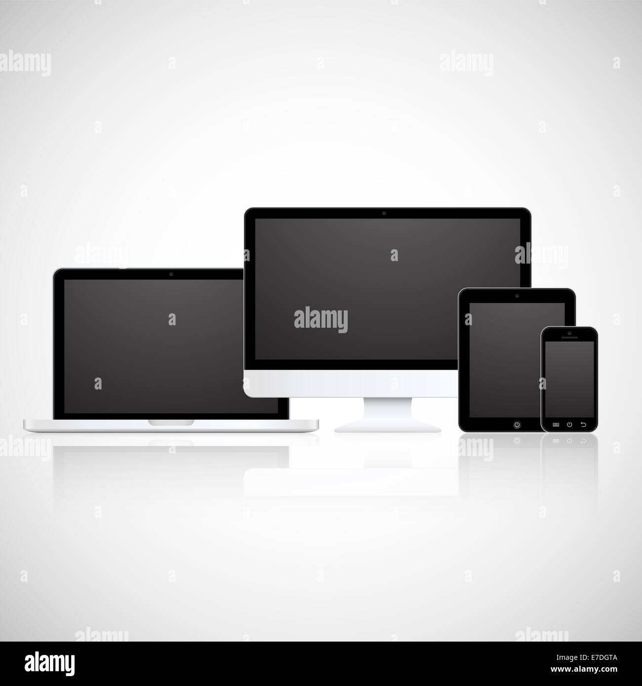Vector laptop, tablet, monitor and phone Stock Photo - Alamy