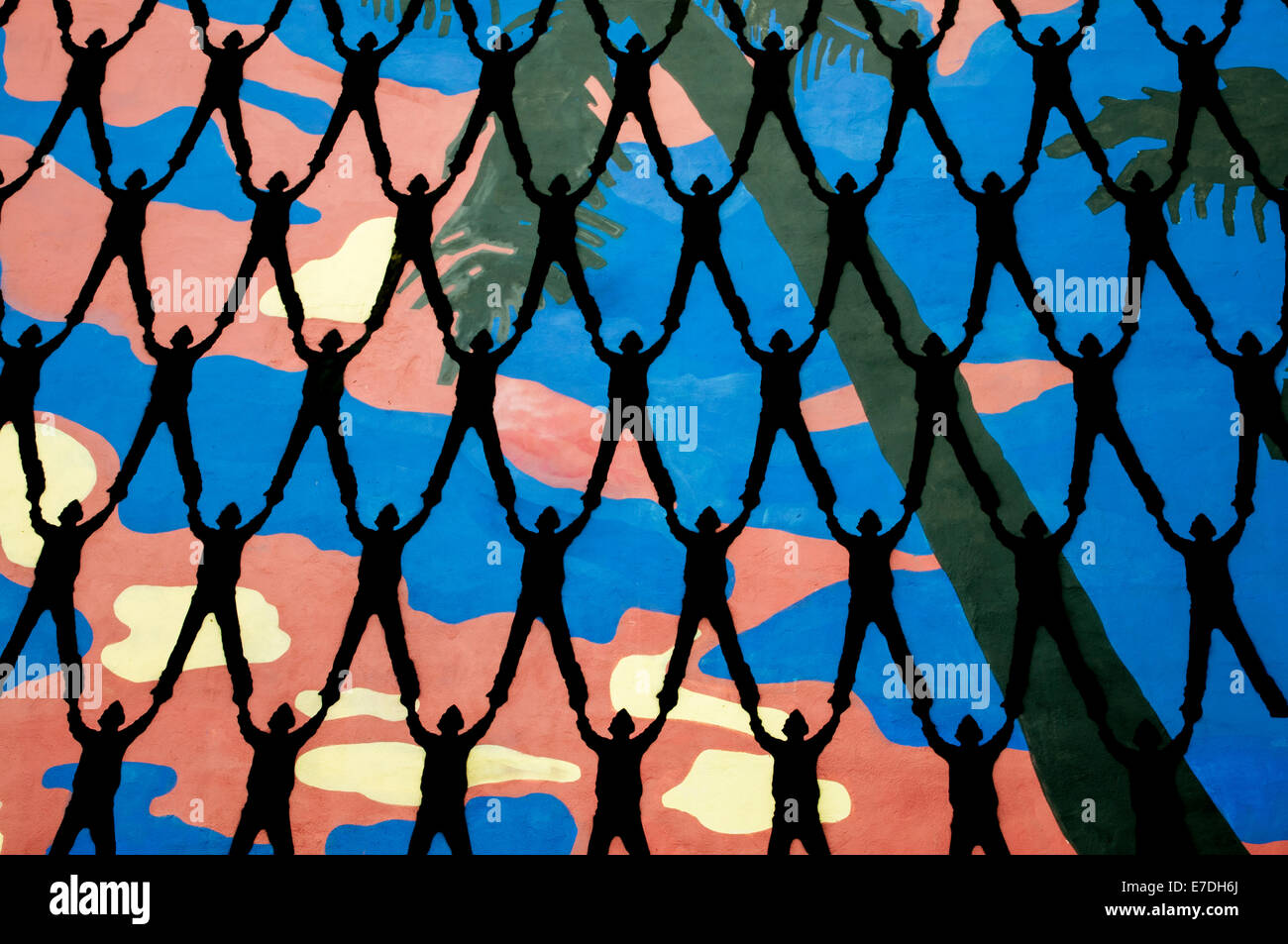 people silhouettes background all together Stock Photo - Alamy