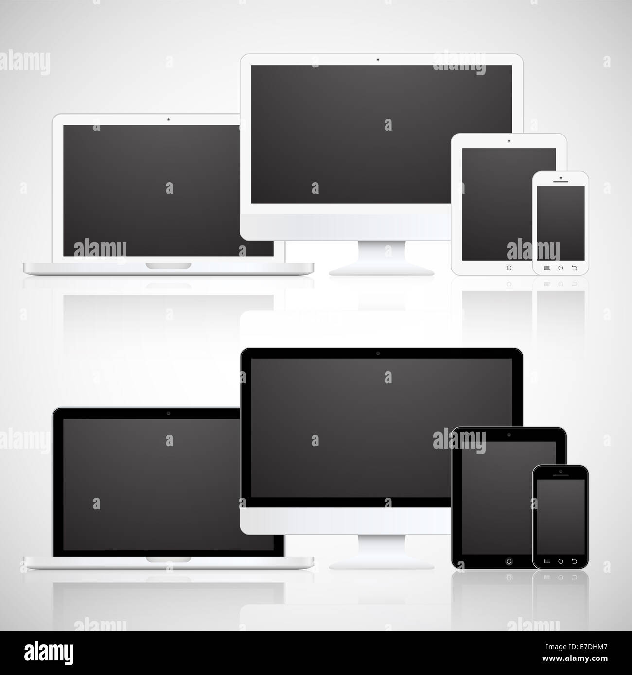 Vector laptop, tablet, monitor and phone Stock Photo - Alamy