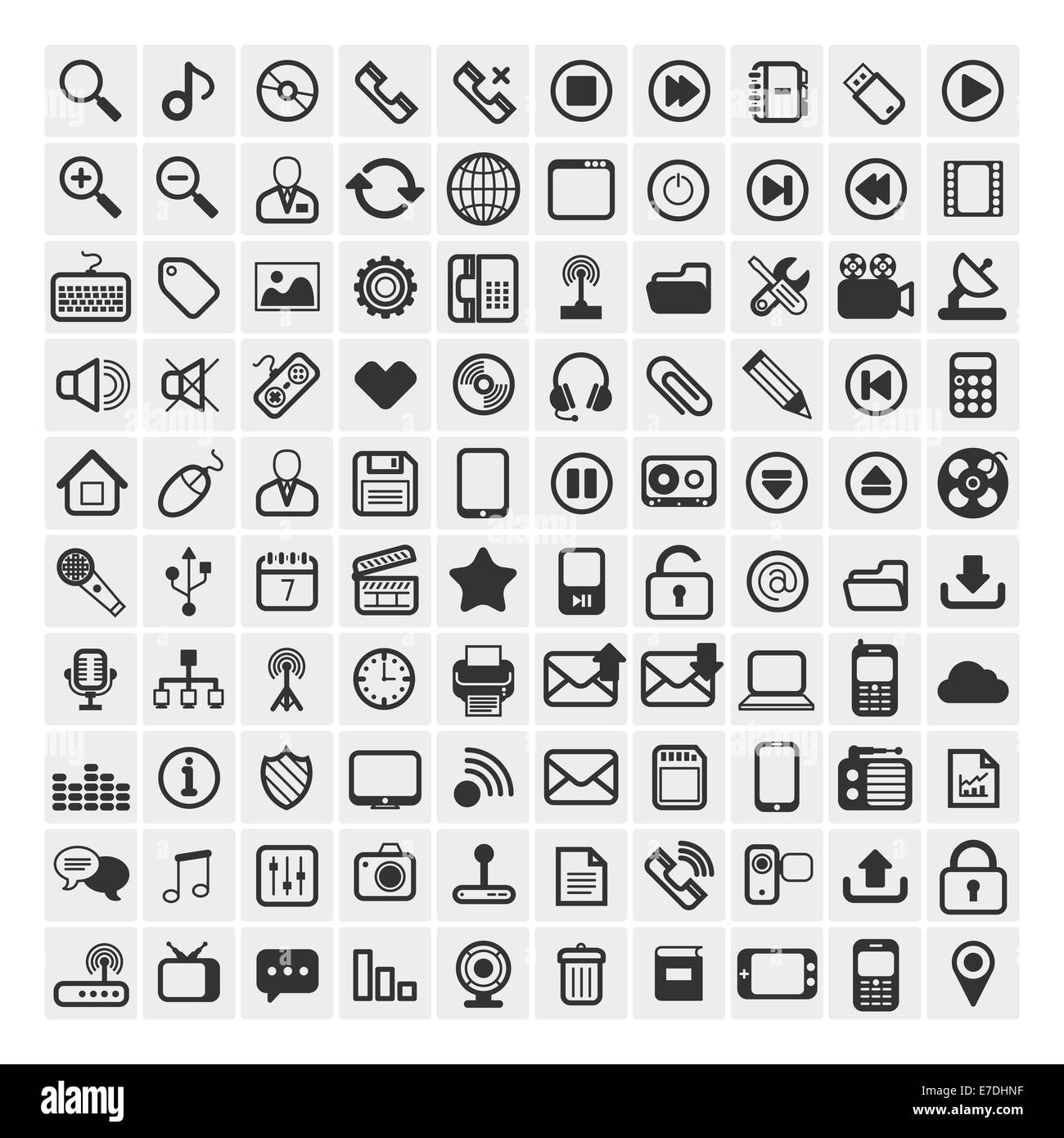 25 vector icons Stock Photo - Alamy