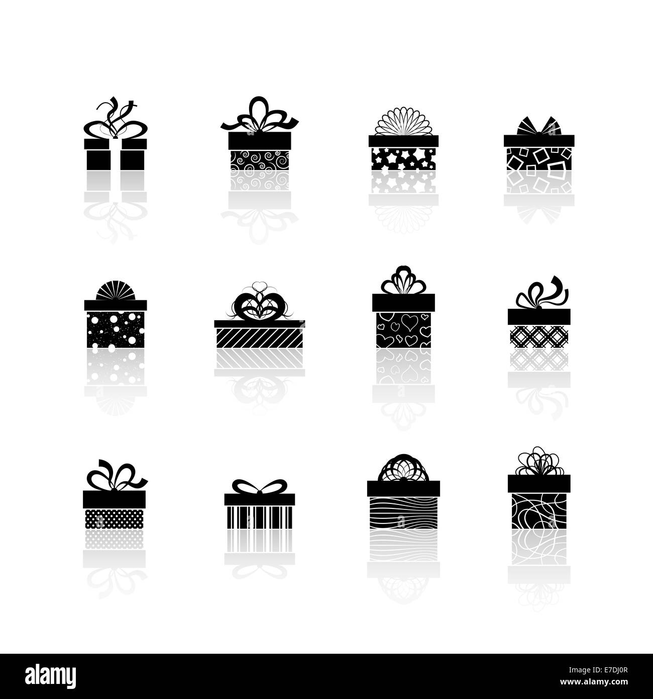 Vector gift box icons Stock Photo - Alamy