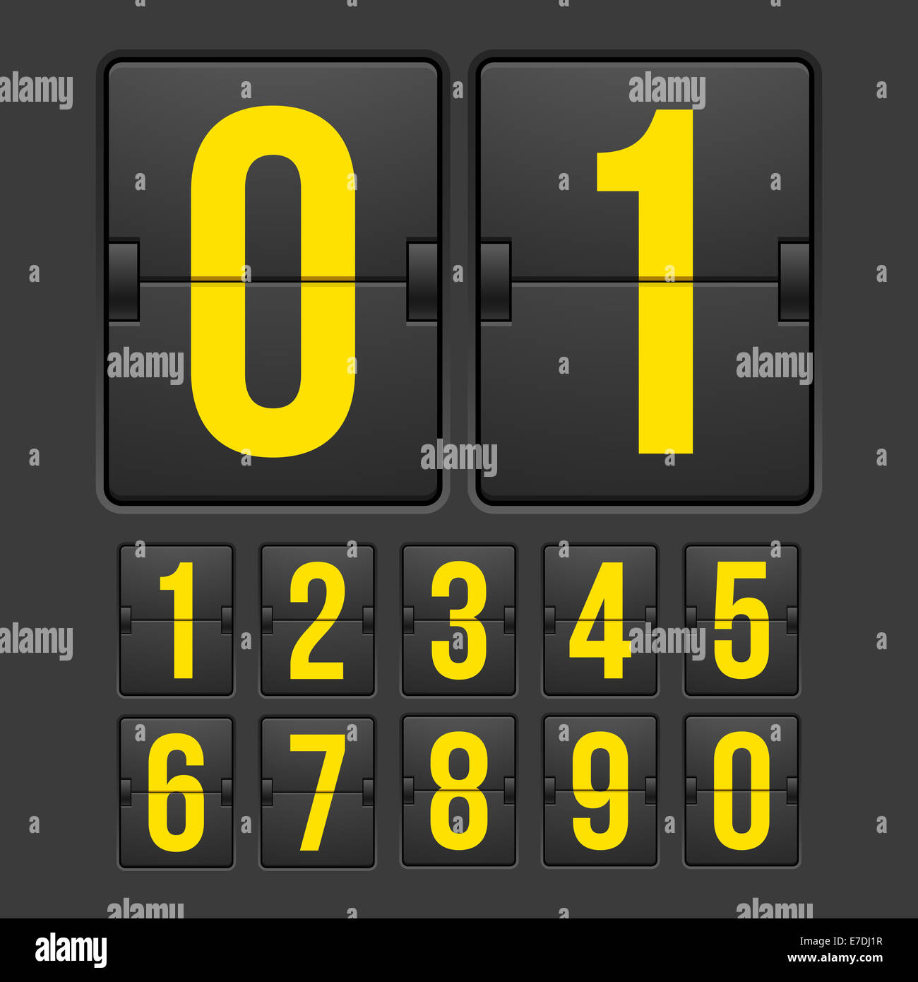 Countdown timer, white color mechanical scoreboard Stock Photo - Alamy
