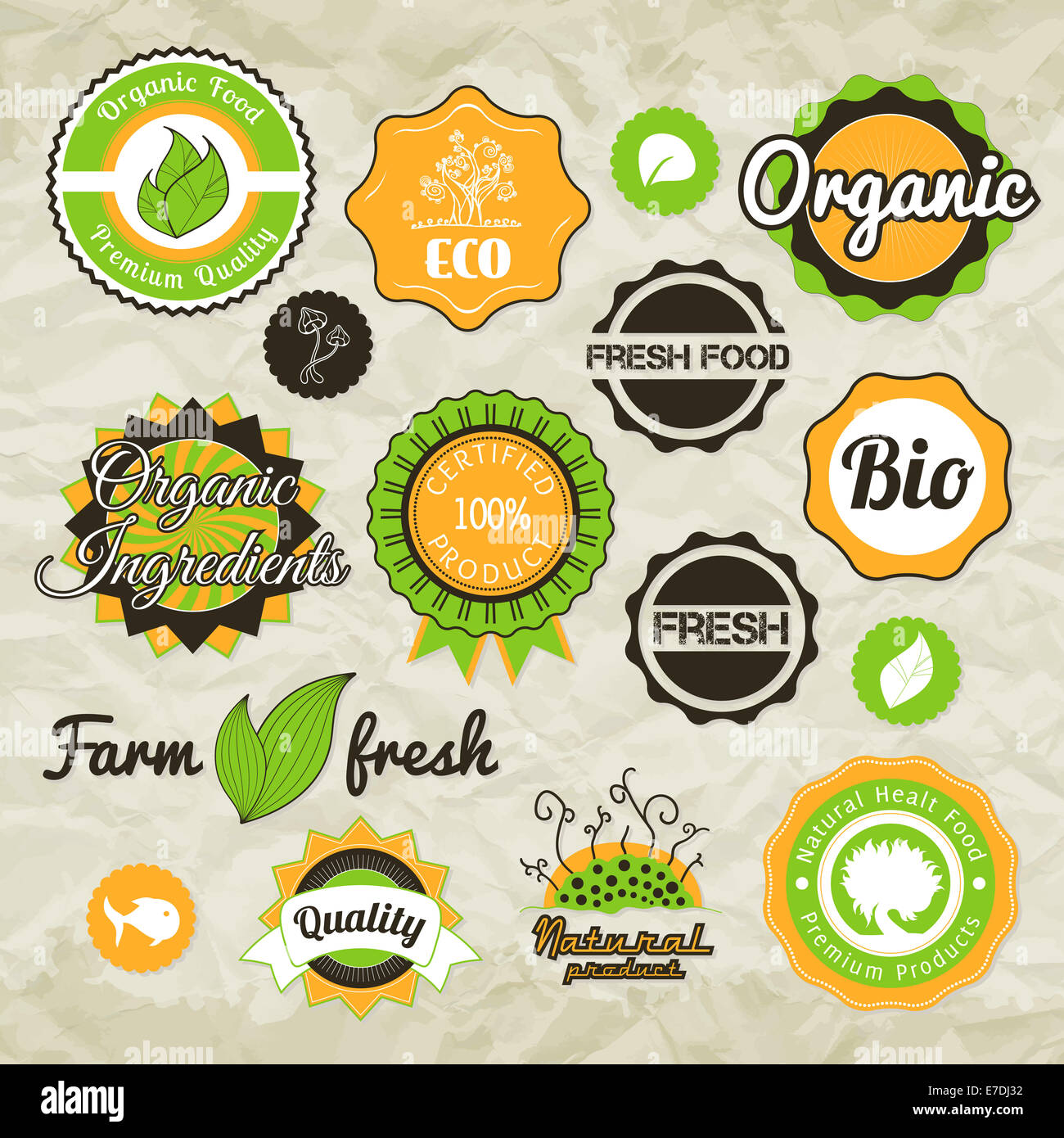 Collection green vector labels, badges and icons Stock Photo - Alamy