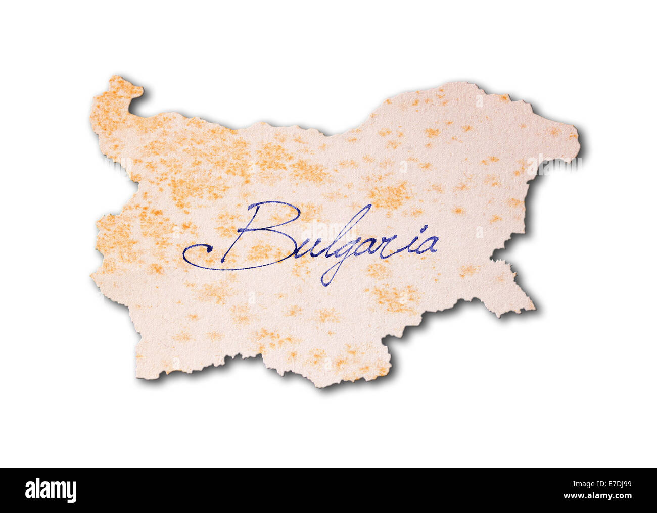 Bulgaria - Old paper with handwriting, blue ink Stock Photo - Alamy
