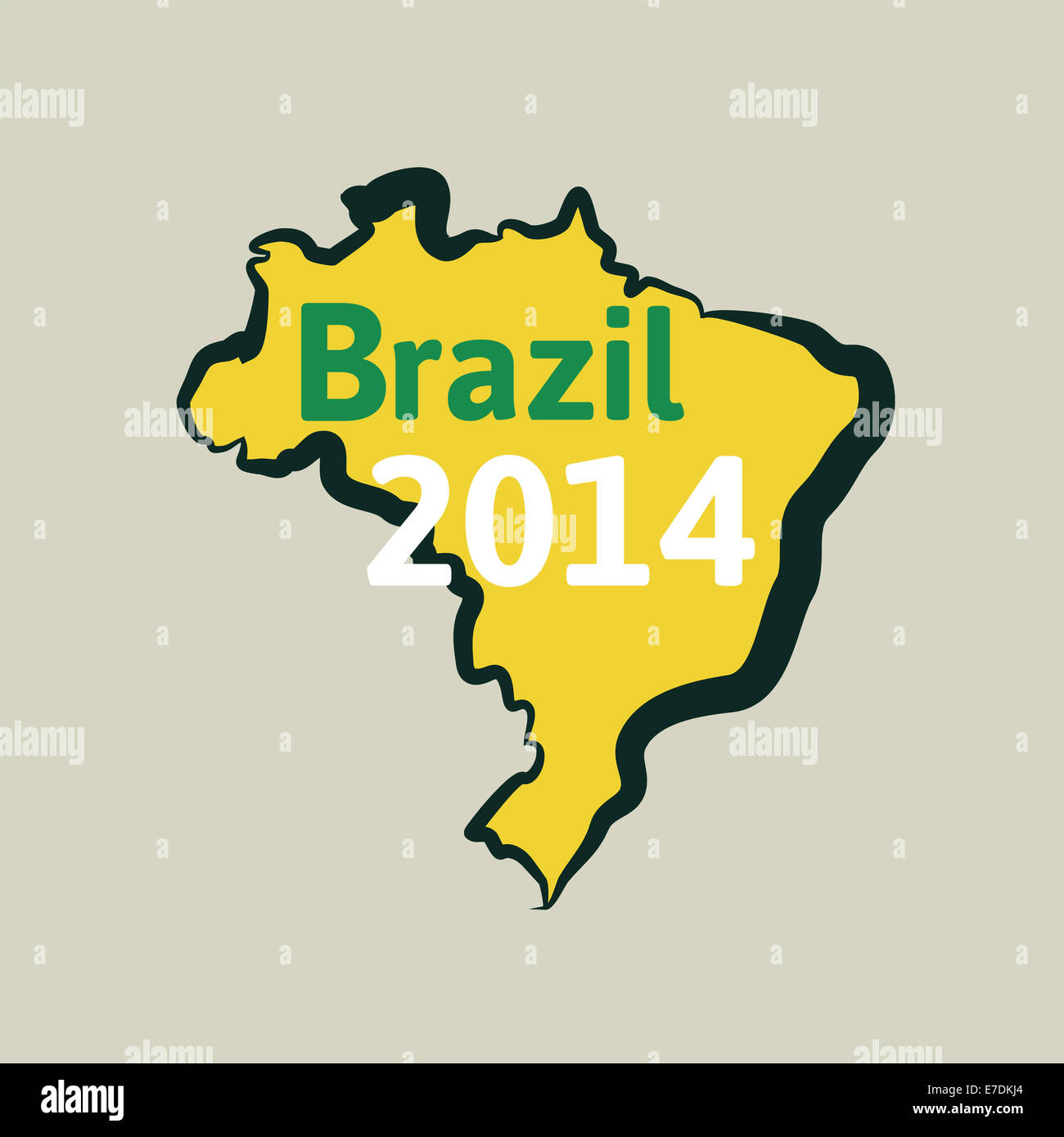 Flat simple Brazil map Stock Photo - Alamy