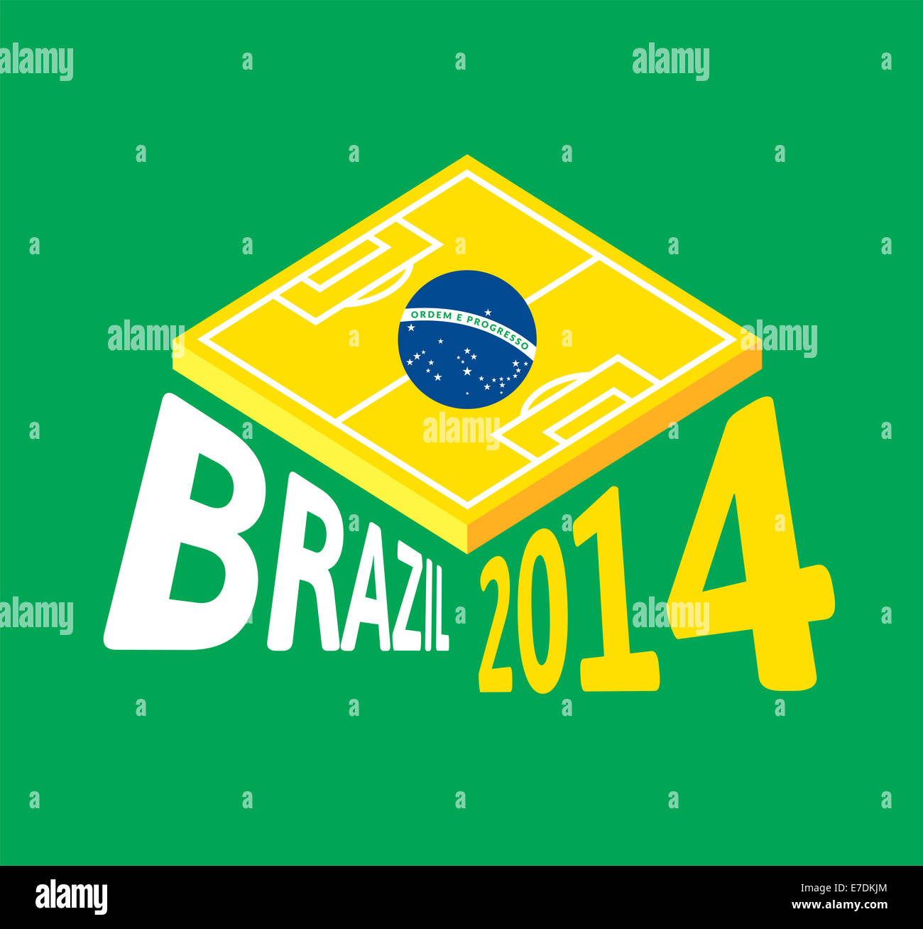 Flat green soccer field, brazil flag Stock Photo - Alamy