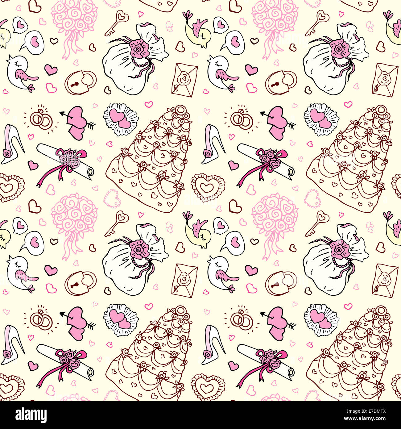 Seamless wedding patterns Stock Photo - Alamy