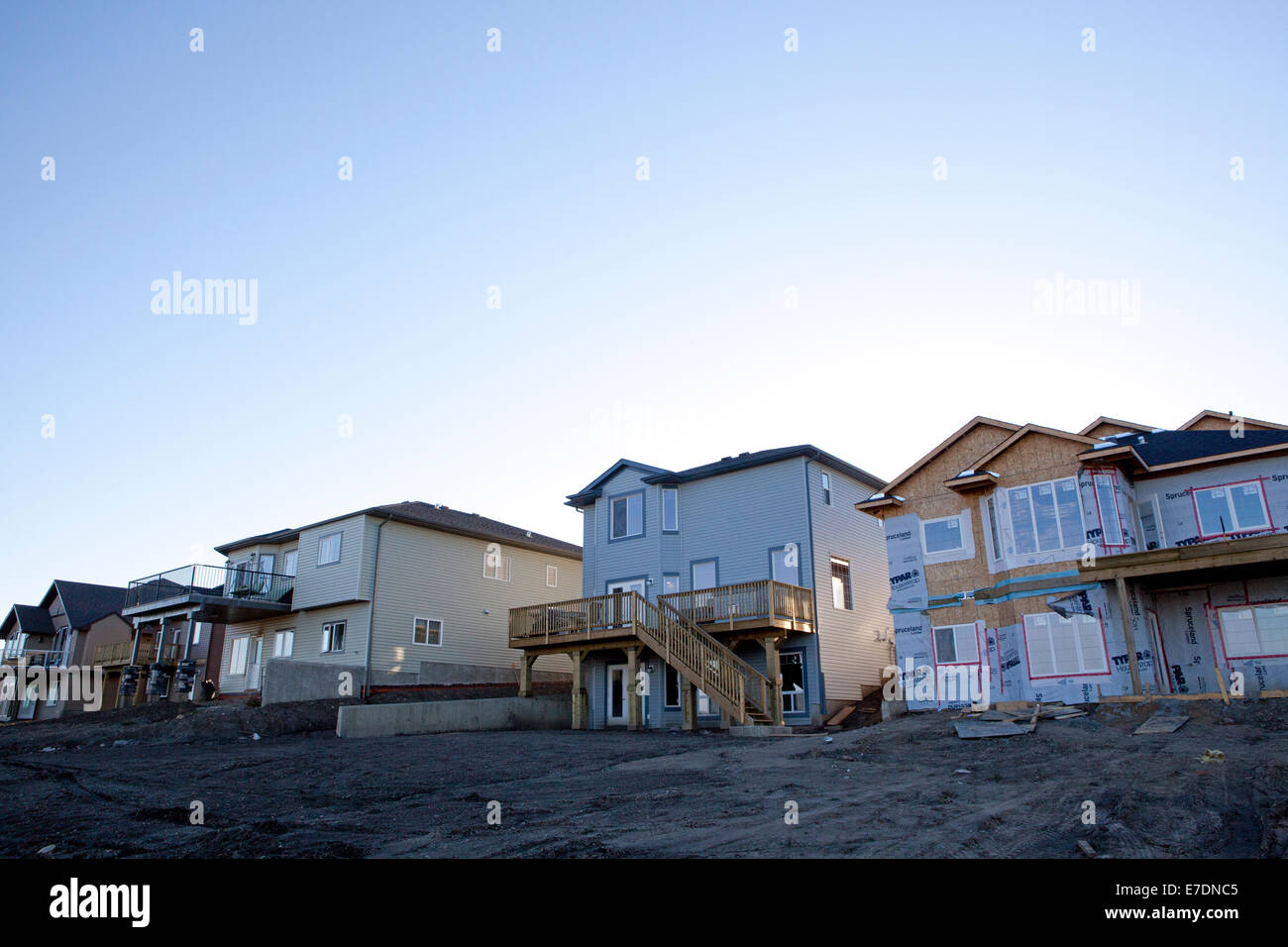 construction of a new neighborhood, Fort McMurray, Alberta, Canada ...