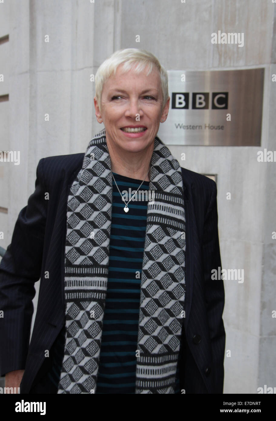 London, UK, 15th September 2014: Annie Lennox seen at the BBC building in London Stock Photo - Alamy