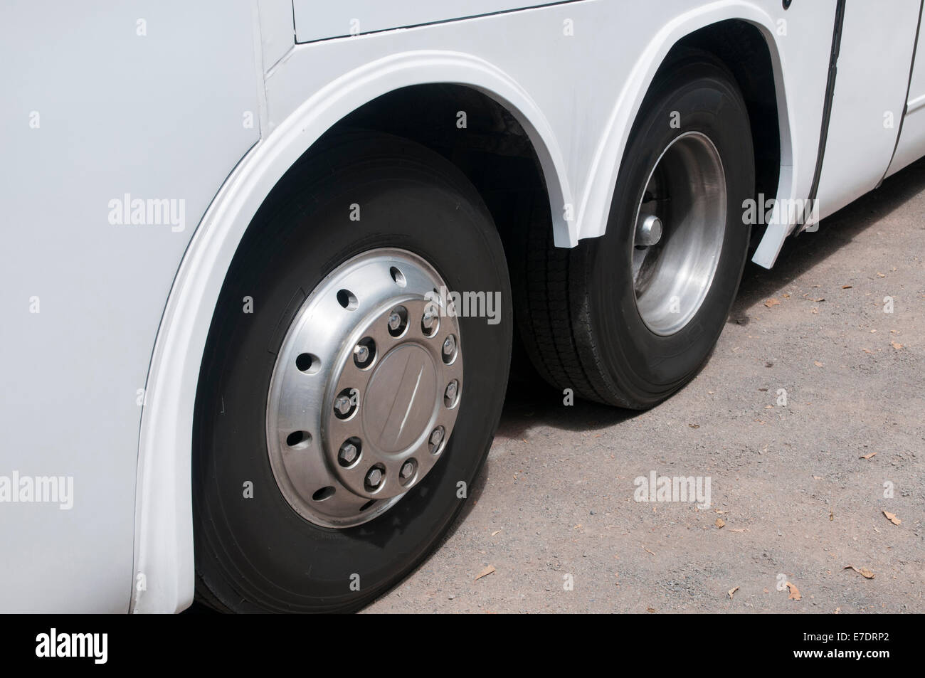 Bus wheels for running on the road Stock Photo - Alamy