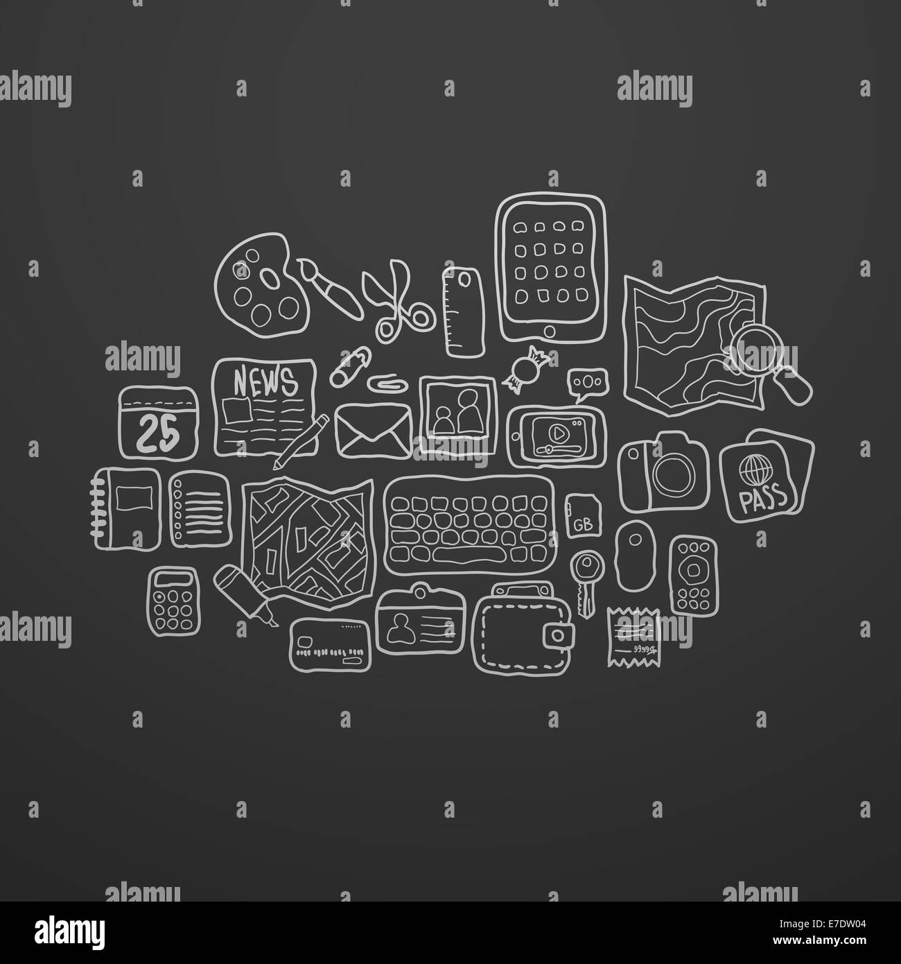 Home flat white icons Black and White Stock Photos & Images - Alamy