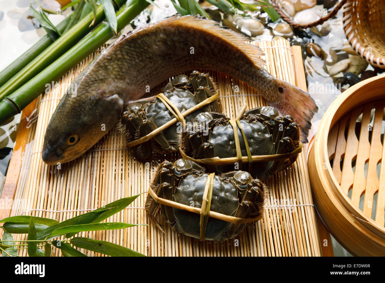 Close-up of crabs and fish Stock Photo - Alamy